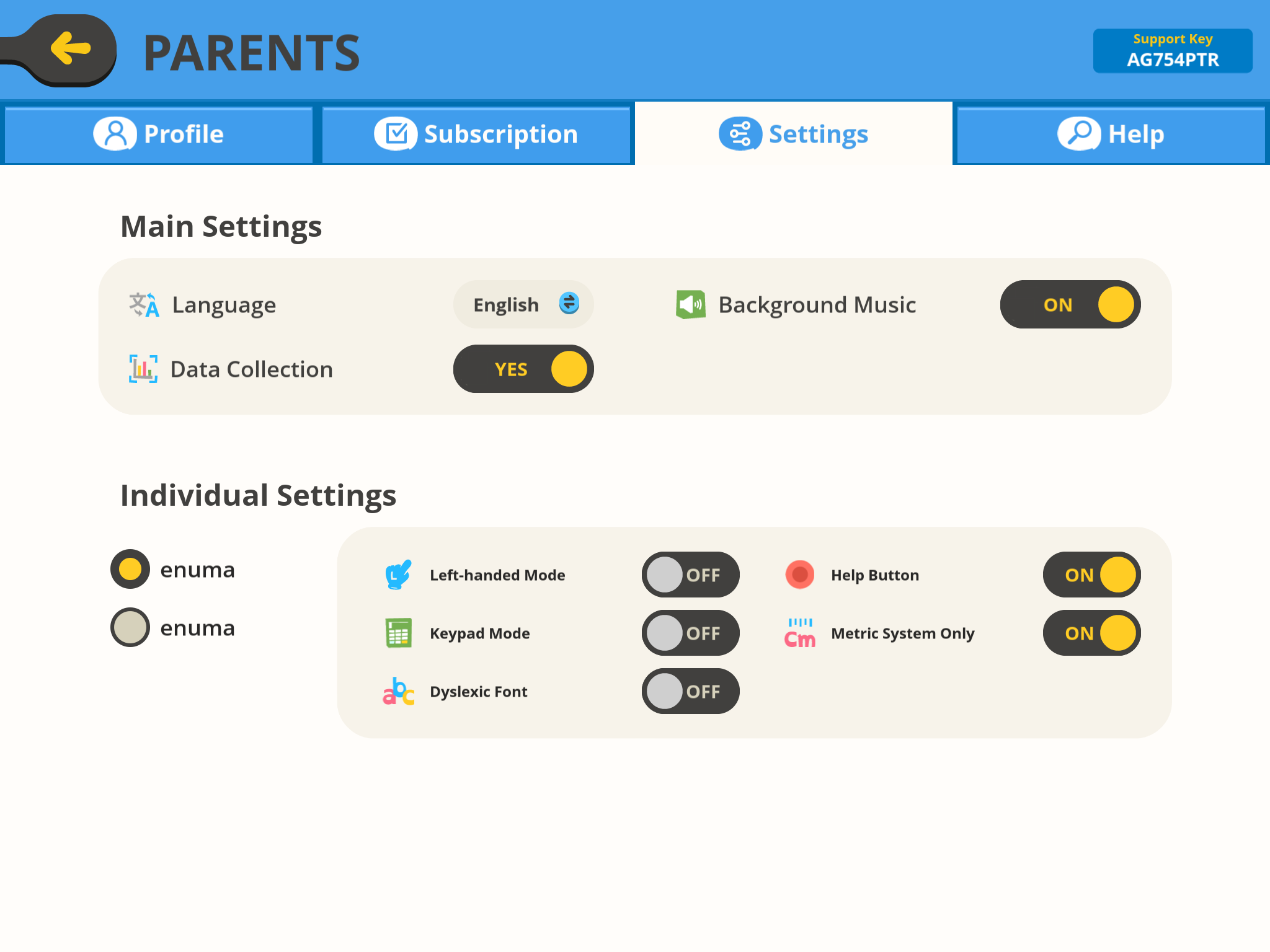 I want to change the language. – Enuma